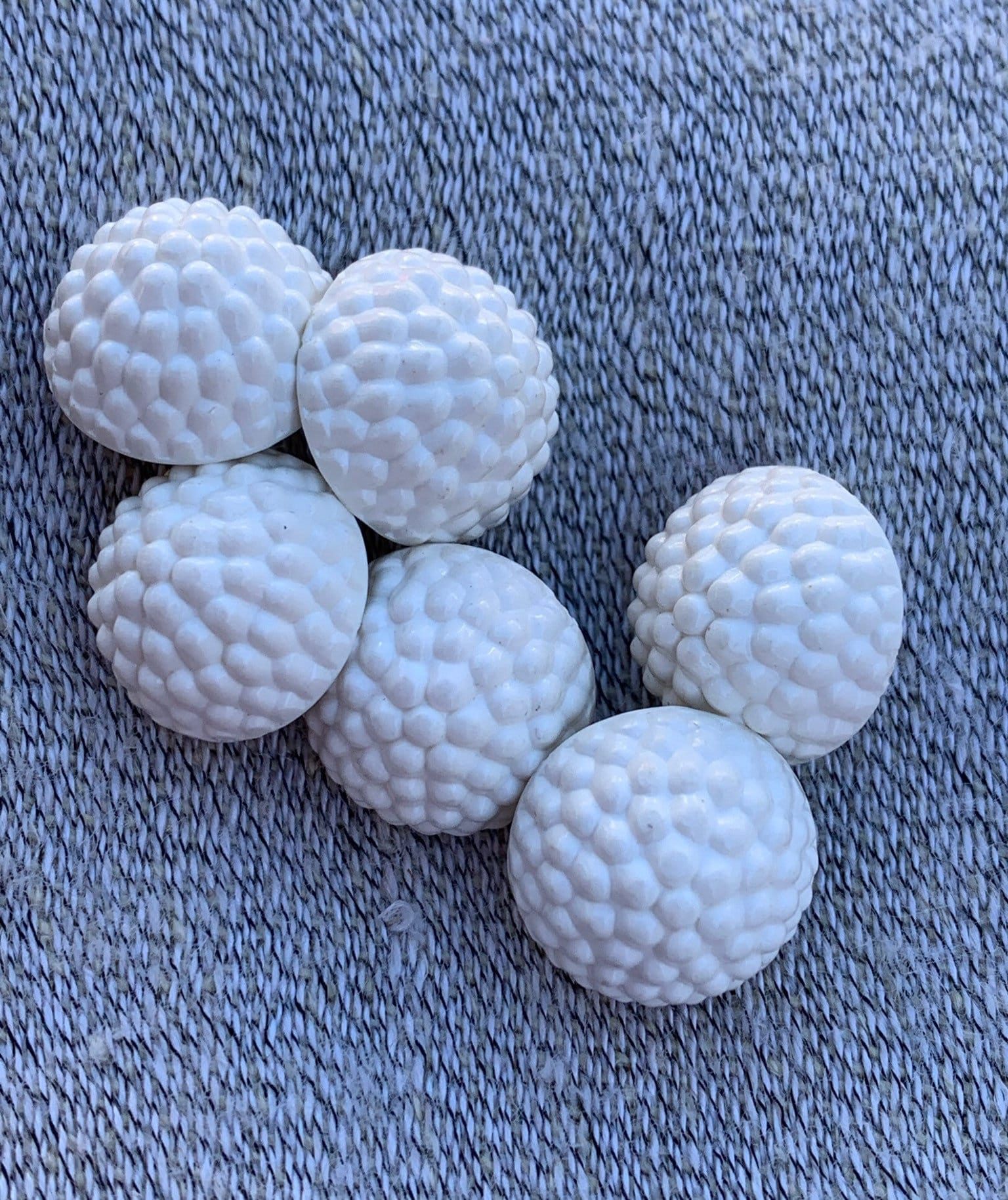 Six Domed Textured White Plastic Buttons B1357 - Etsy