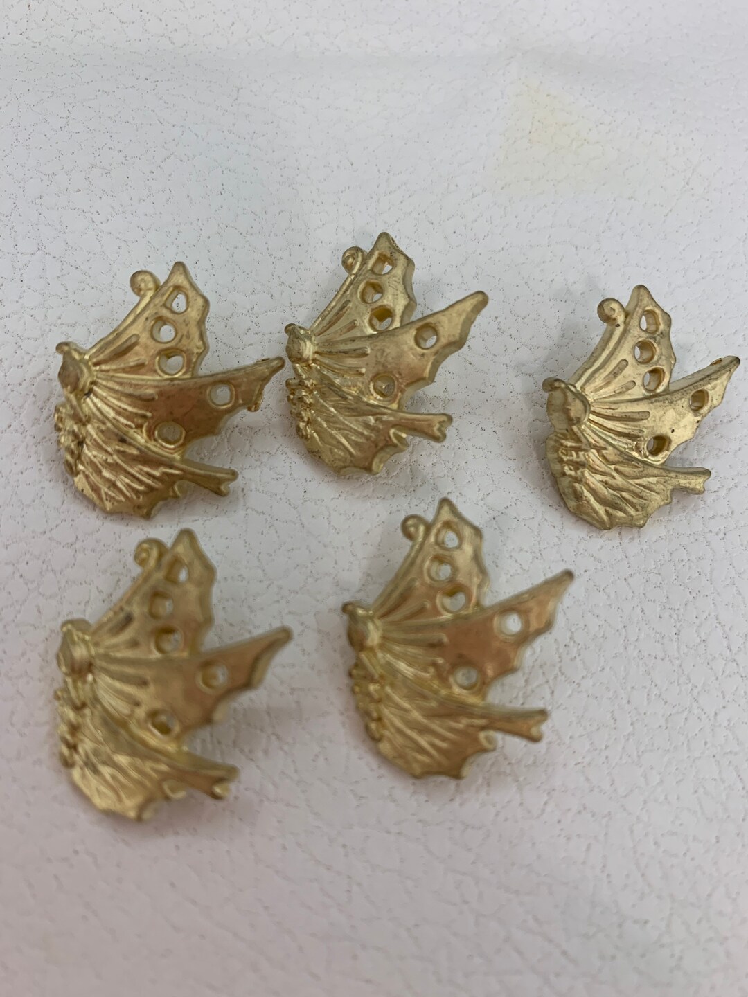 Five Gold Butterfly Buttons Self Shanks B1039 - Etsy