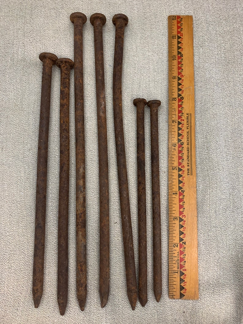 Seven Really Large Old Rusty Nails | Etsy