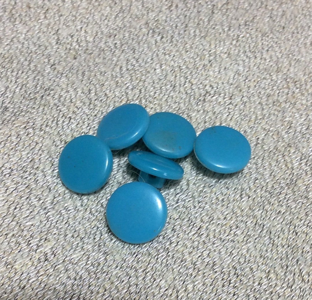 Six Small Turquoise Aqua Vintage Plastic Shank Buttons B1349 - Etsy
