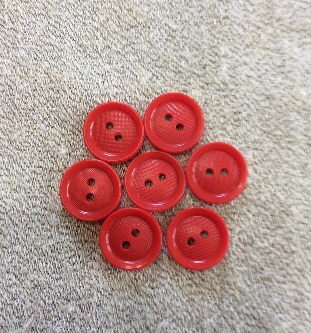 Seven Small Red Vintage Plastic Shirt Buttons - B1464 - Etsy
