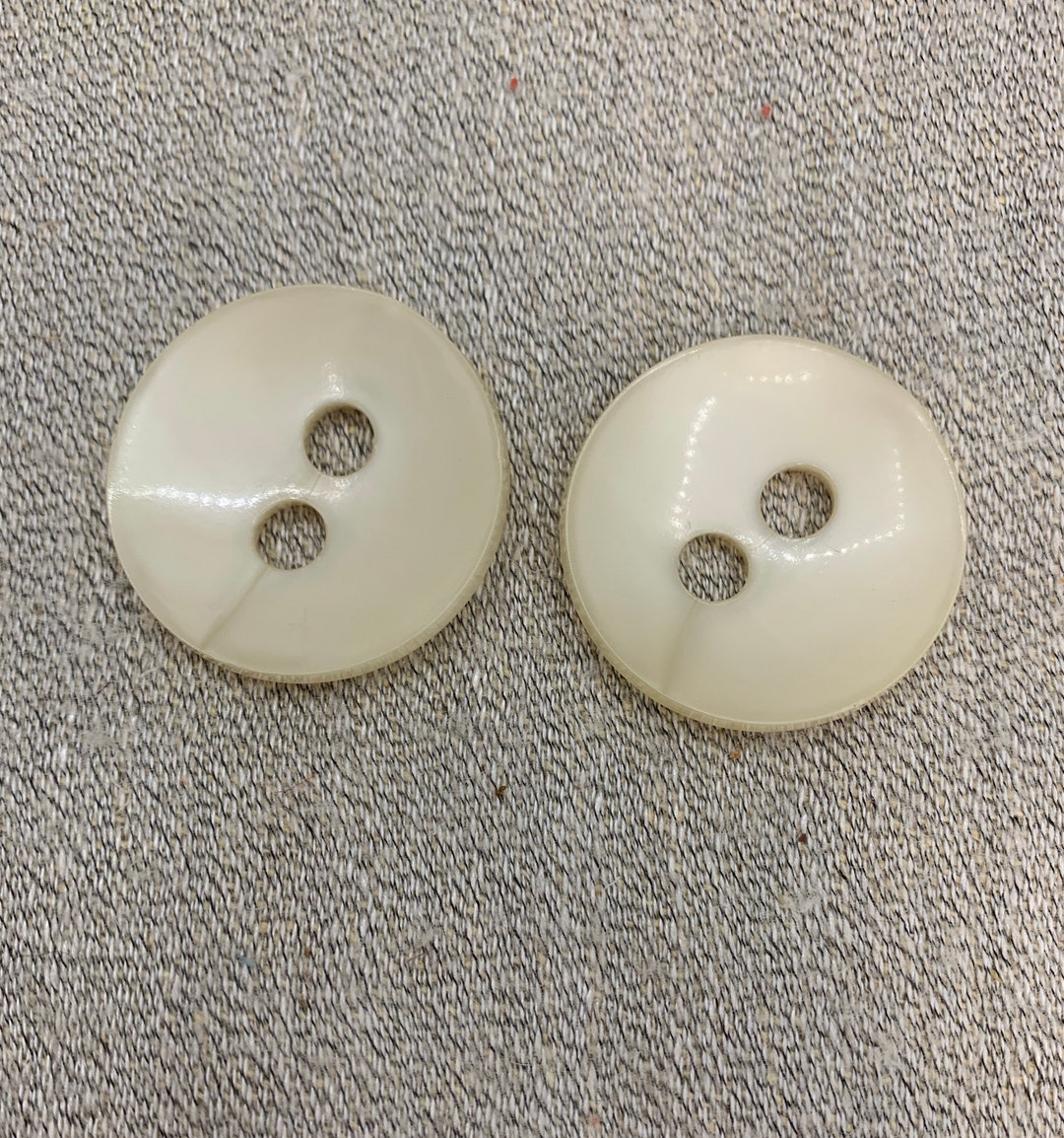Two Large Round Off-white Buttons With Large Sew Through Holes B1089 - Etsy