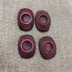 Four Burgundy Vintage Plastic Lozenge Shape Shank Buttons With Recessed ...