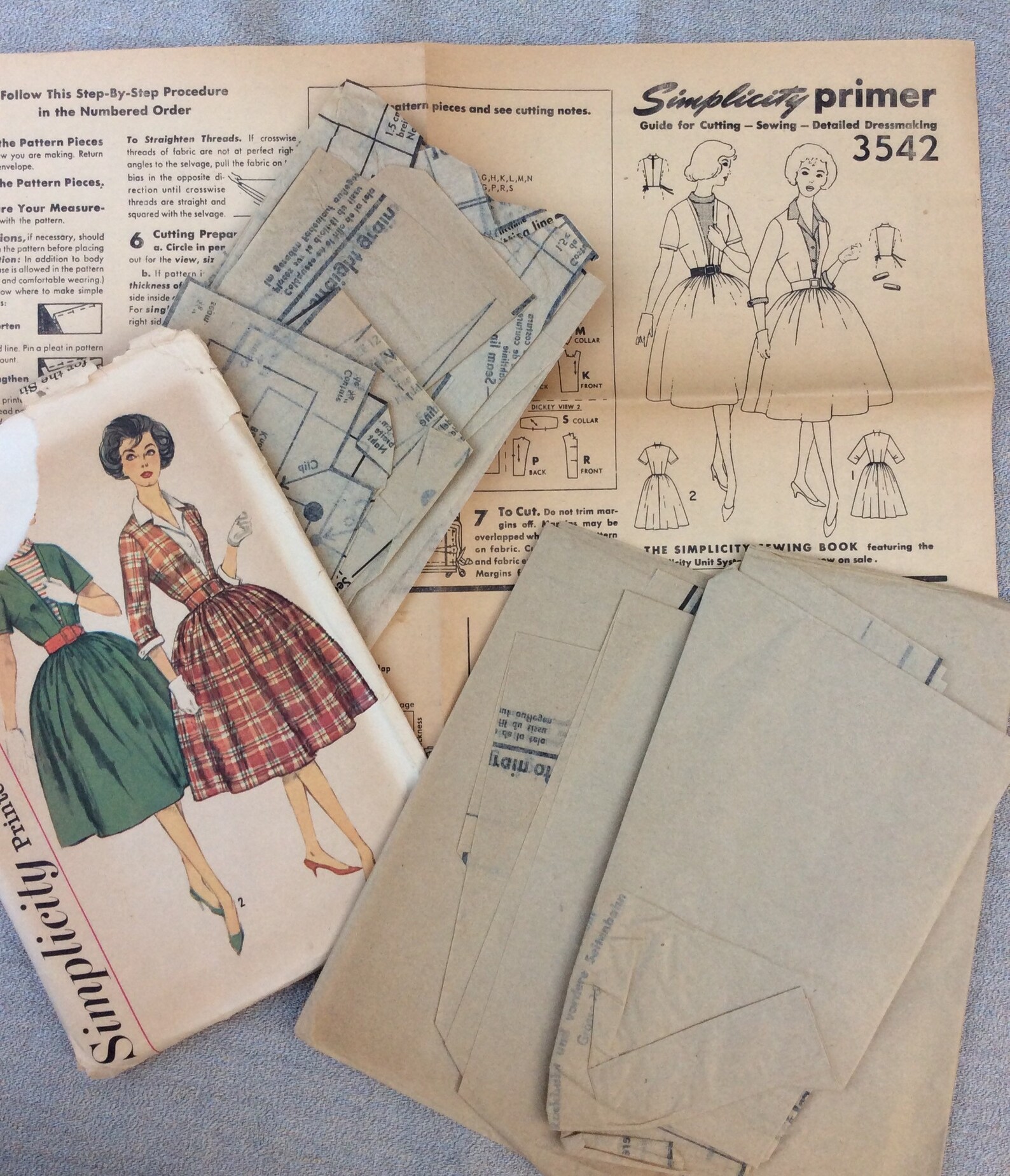 Vintage Simplicity Pattern 3542 Womens Dress With Dickey - Etsy UK