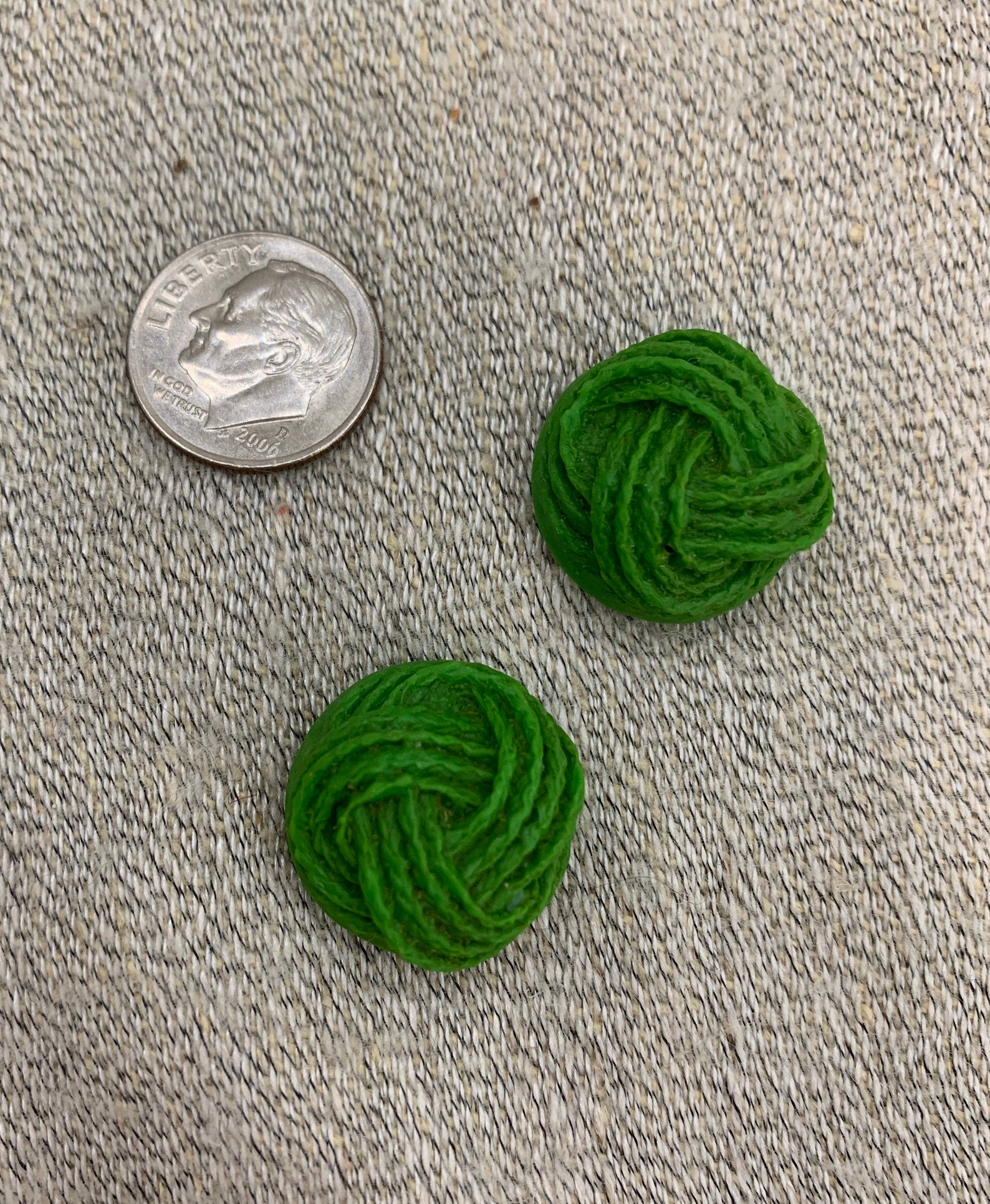 Two Round Green Vintage Knot Buttons Self Shanks B1088 - Etsy