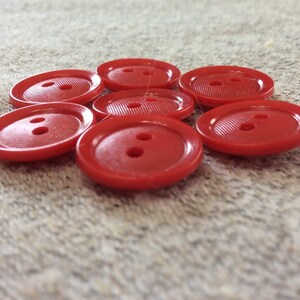 Seven Small Red Vintage Plastic Shirt Buttons - B1464 - Etsy