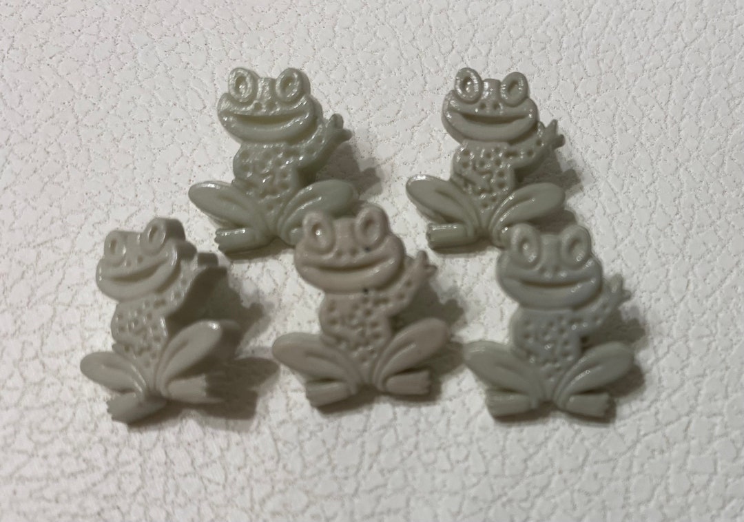 Five Gray Happy Frog Textured Plastic Buttons - Shank Buttons BT1201 - Etsy