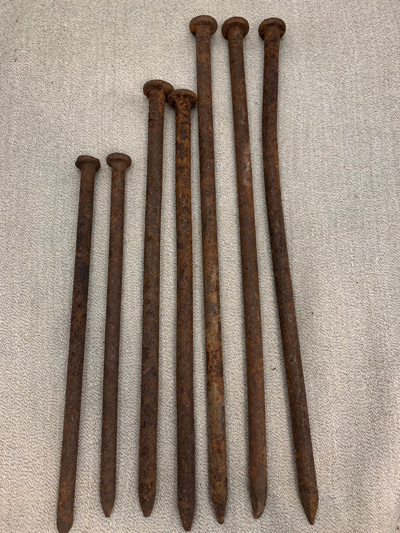 Seven Really Large Old Rusty Nails - Etsy