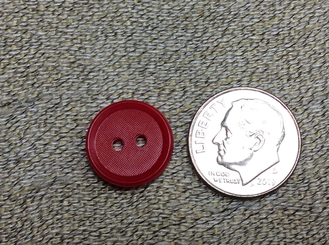 Eight Small Textured Red Vintage Plastic Shirt Buttons - B1560 - Etsy