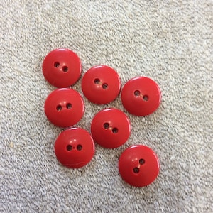 Seven Small Red Vintage Plastic Shirt Buttons - B1464 - Etsy