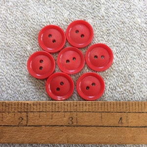 Seven Small Red Vintage Plastic Shirt Buttons - B1464 - Etsy