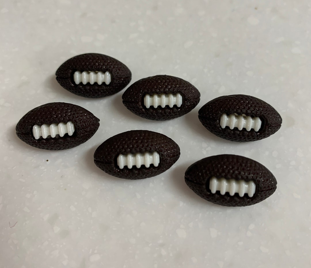 Six Dark Brown Plastic Football Buttons Shank Buttons BT1146 - Etsy