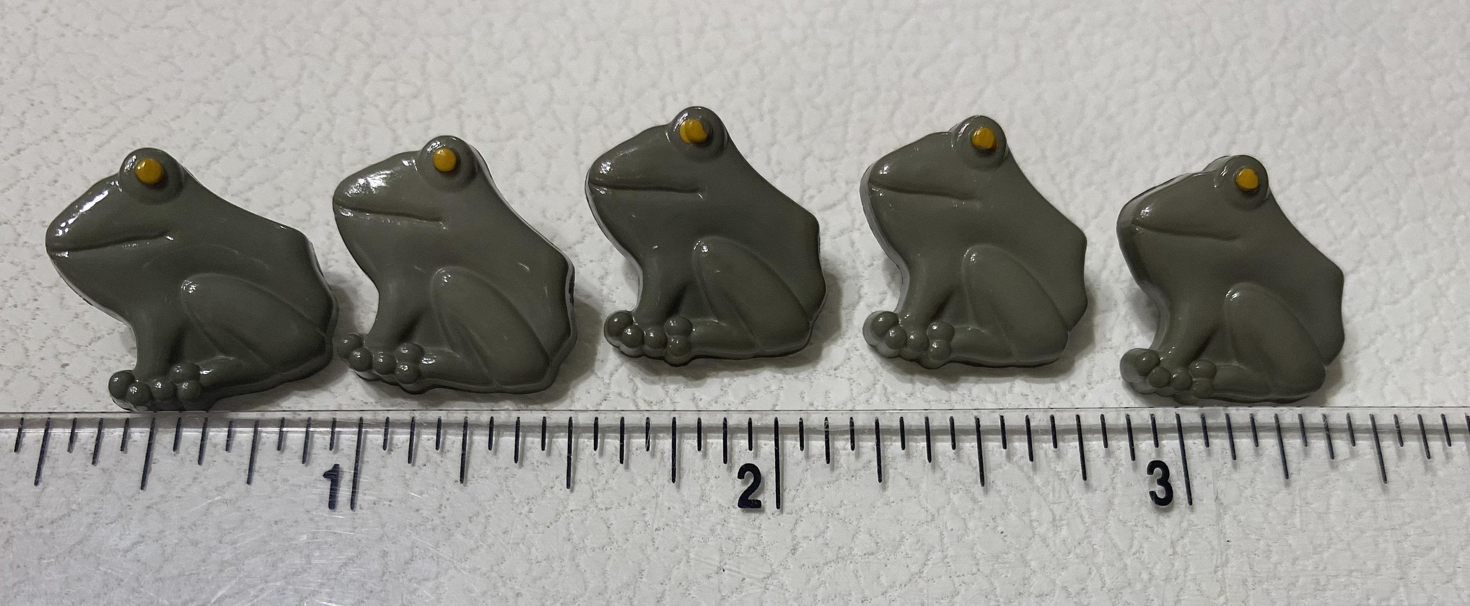 Five Gold Frog Plastic Buttons With a Glossy Finish- Shank Buttons ...
