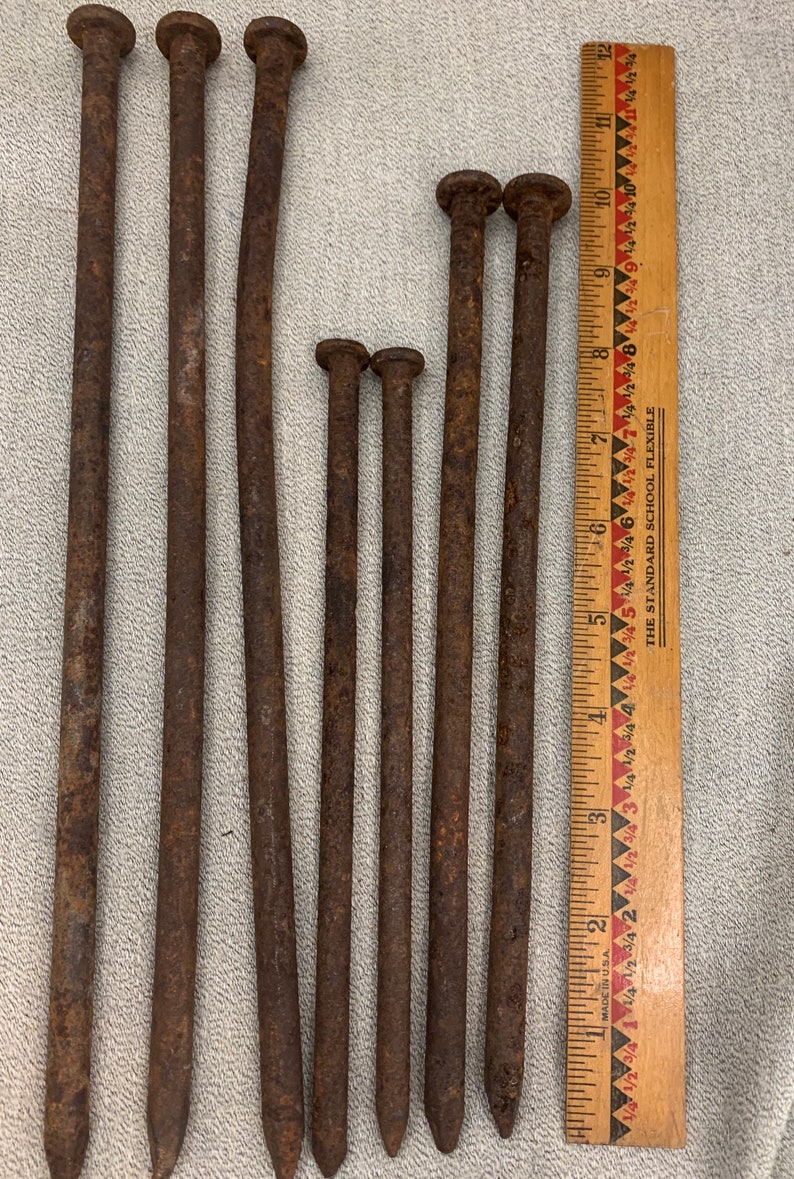 Seven Really Large Old Rusty Nails | Etsy