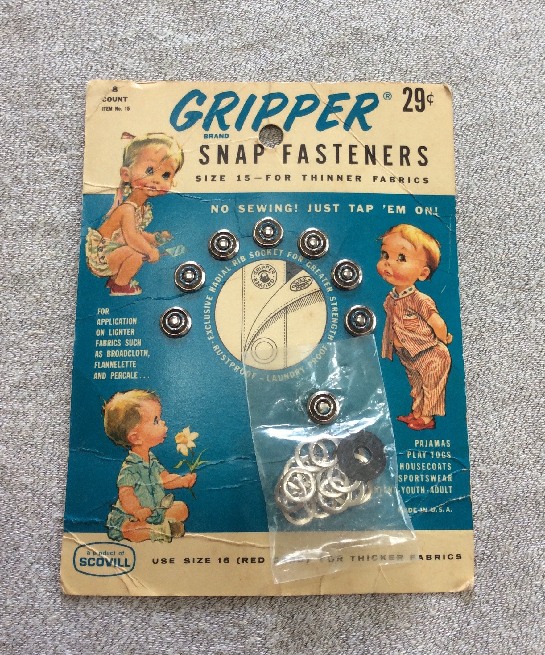 Vintage Scoville Gripper Snap Fasteners on Original Card - Etsy