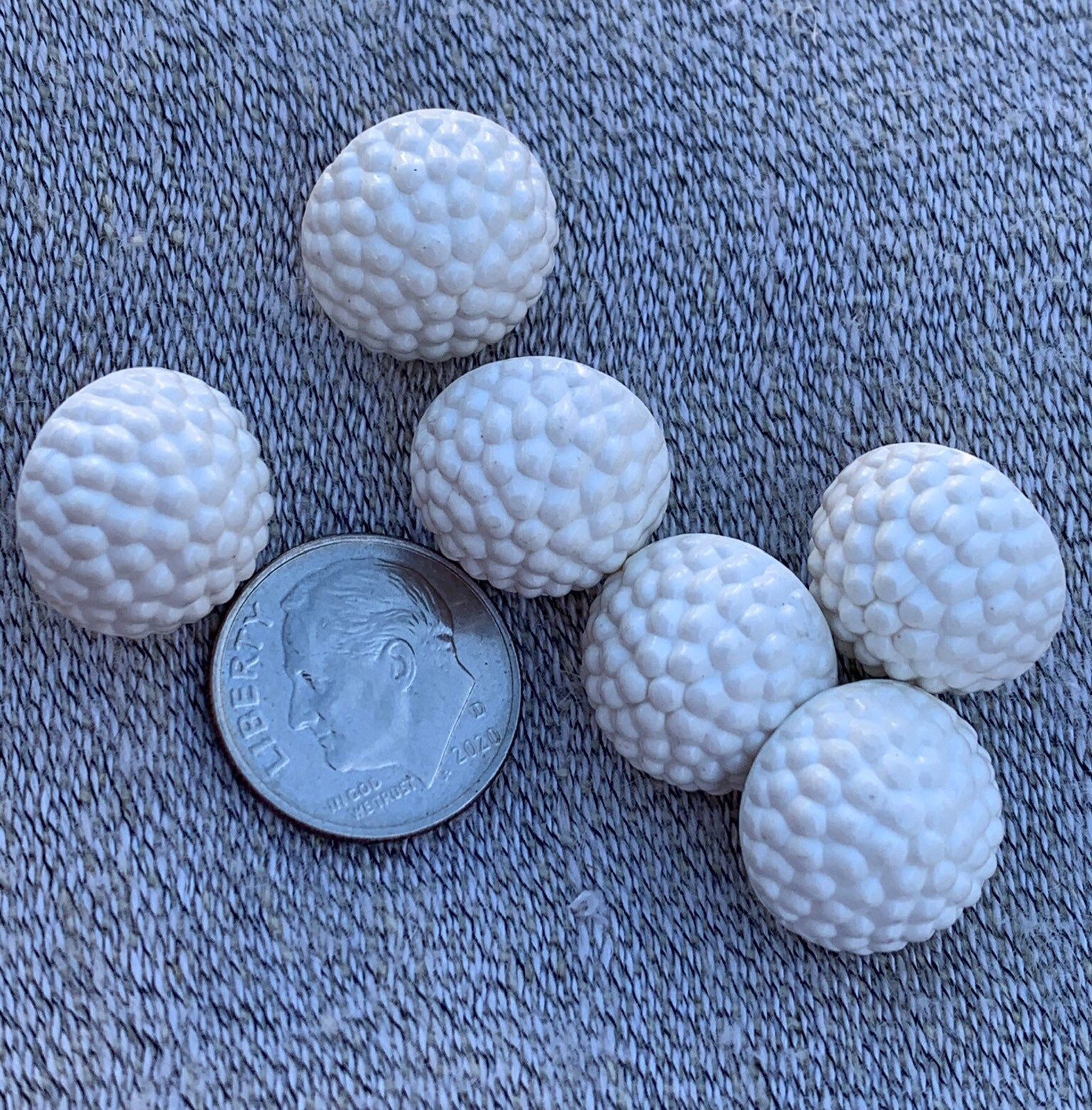 Six Domed Textured White Plastic Buttons B1357 - Etsy