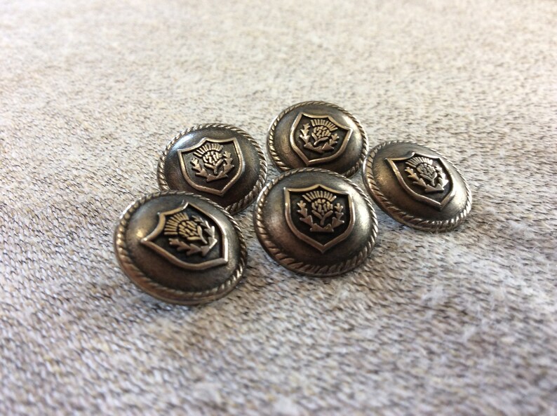 Five Small Brass Colored Metal Traditional Shield Buttons - B1516 - Etsy