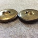 Two Large Hollow Brass Tone Textured Vintage Metal Buttons - Self ...