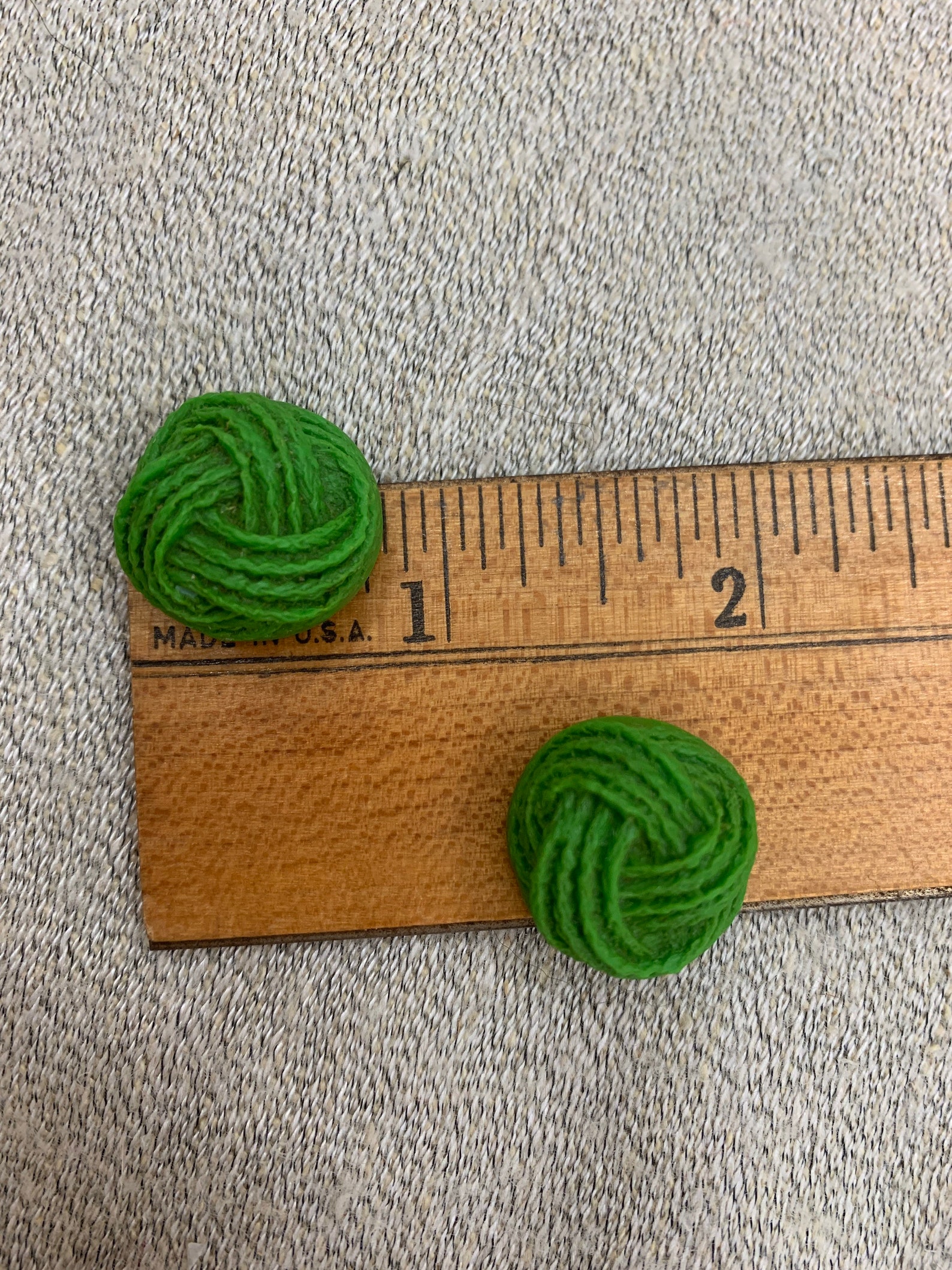 Two Round Green Vintage Knot Buttons Self Shanks B1088 | Etsy