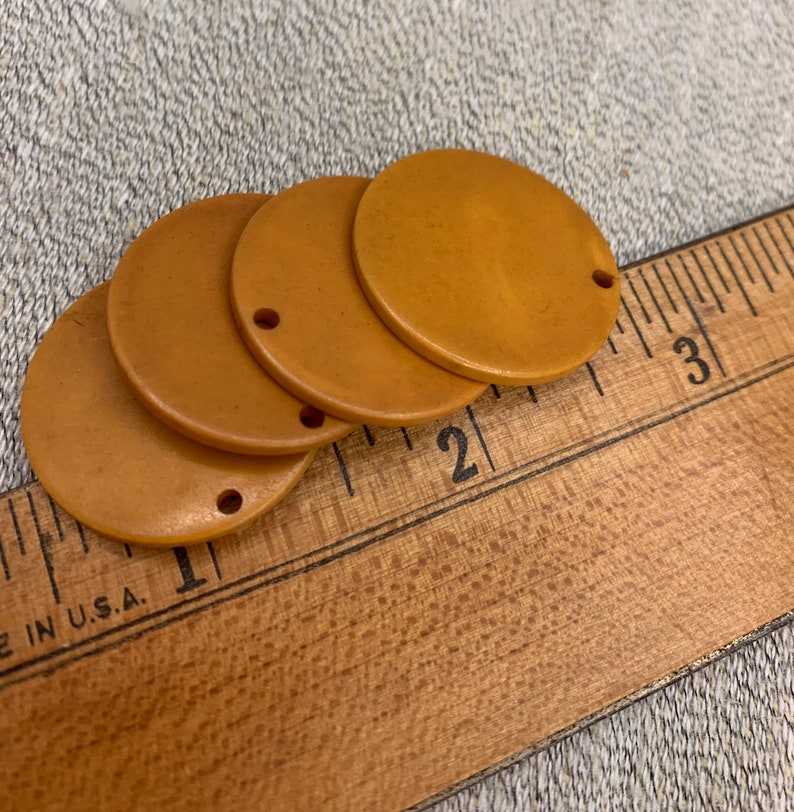 Four Old Vintage Gold Bakelite Discs Embellishments One Side - Etsy