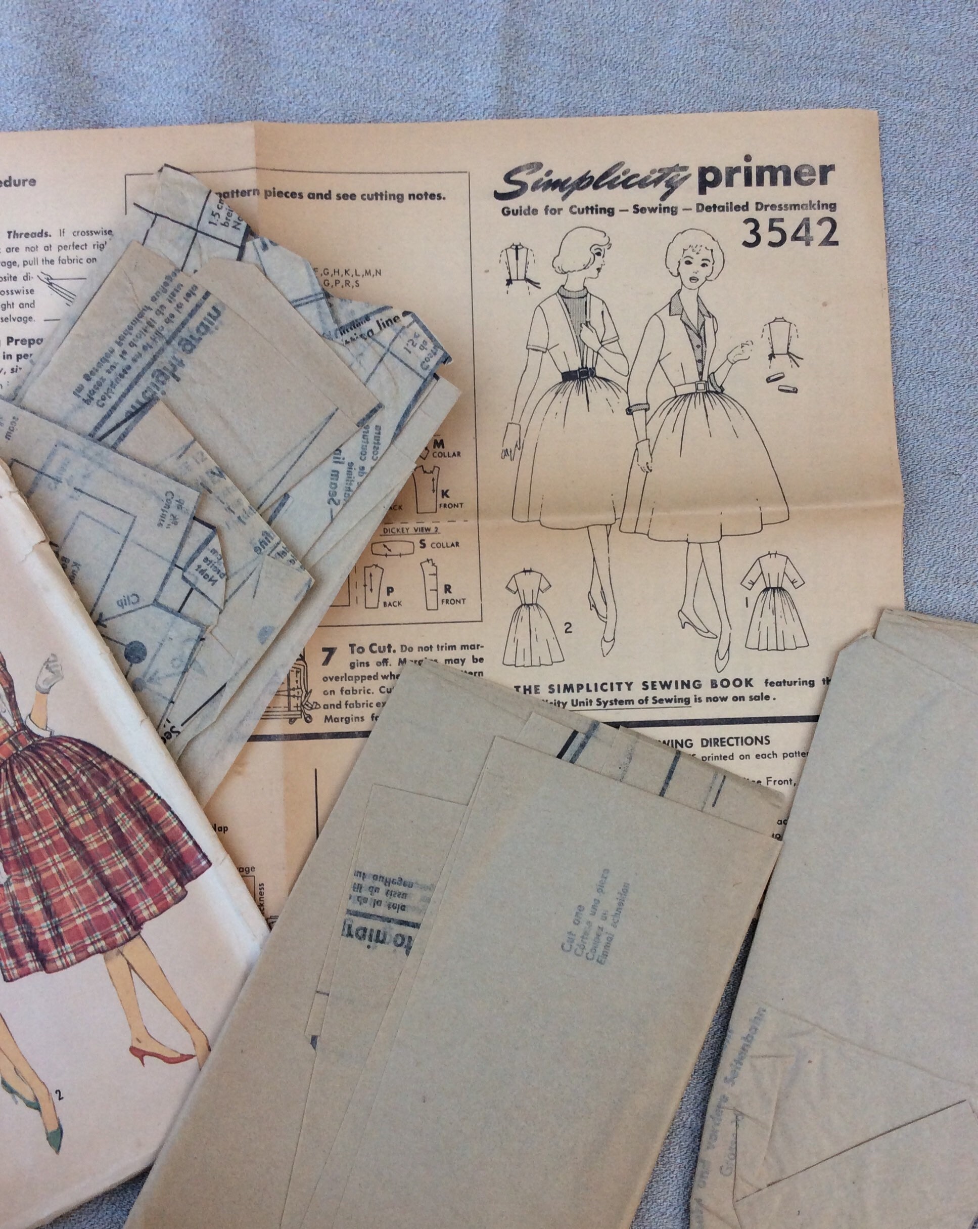 Vintage Simplicity Pattern 3542 Womens Dress With Dickey - Etsy UK