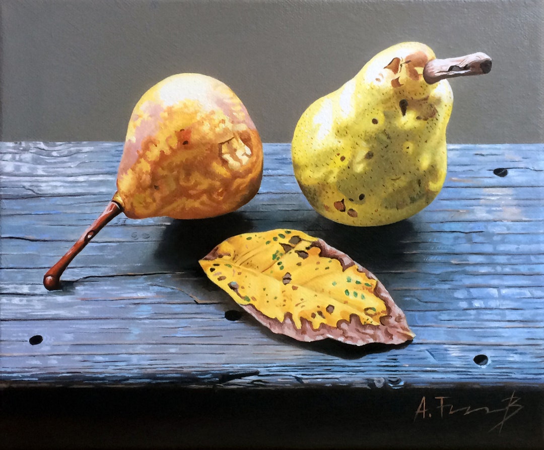Still Life With Pears, Original Oil Painting, Still Life, Realism ...