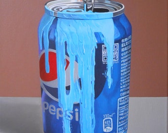 Handmade Original Oil Painting: Crushed Coke & Pepsi Cans, 9.4x12 ...
