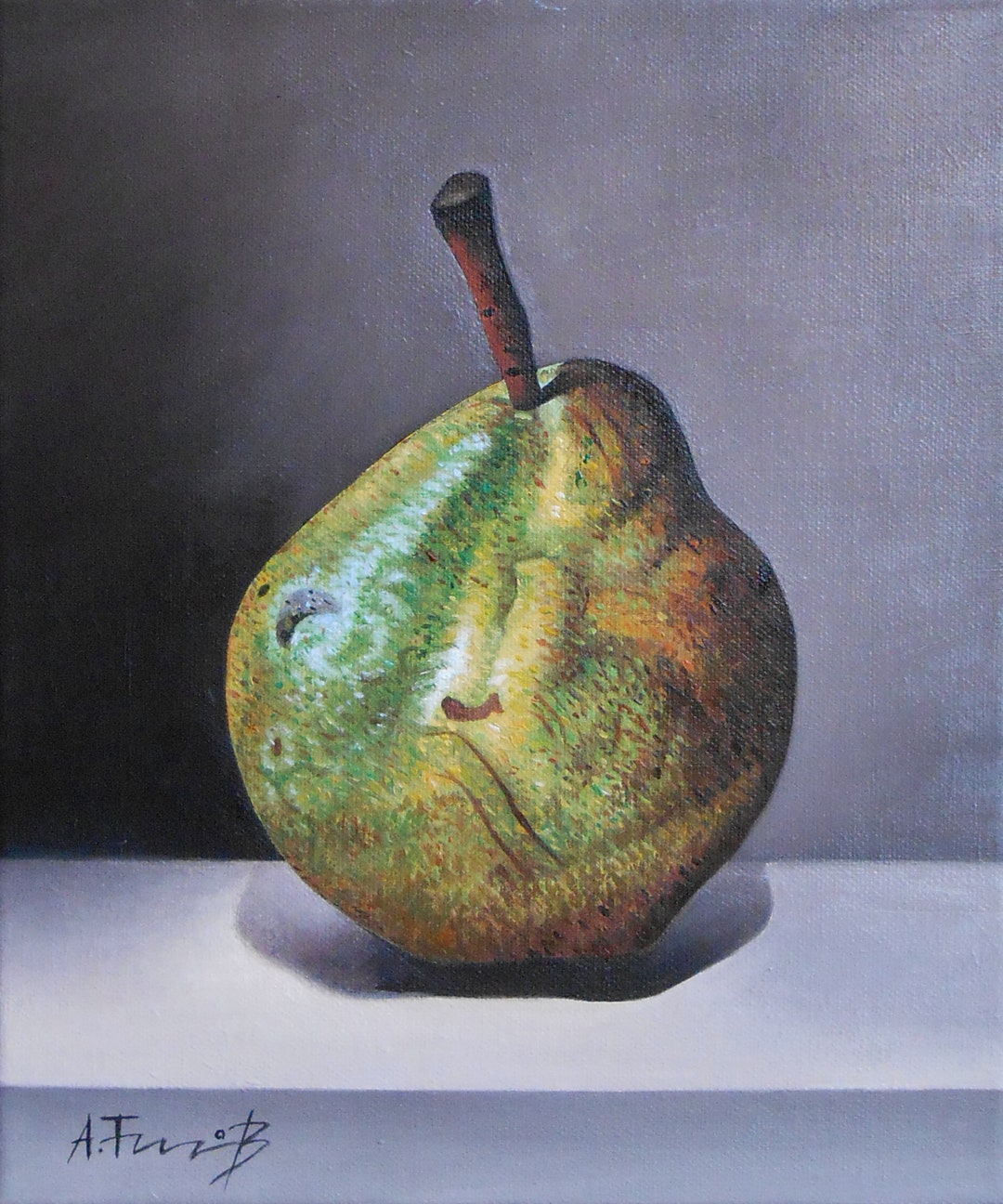 Pear, Original Oil Painting, Still Life, Realism, Hyperrealism, Wall ...