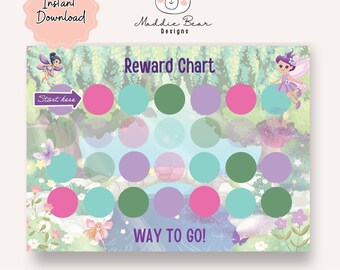 Printable Fairy Reward Chart | Fairy Sticker Chart | Kids Reward Chart ...