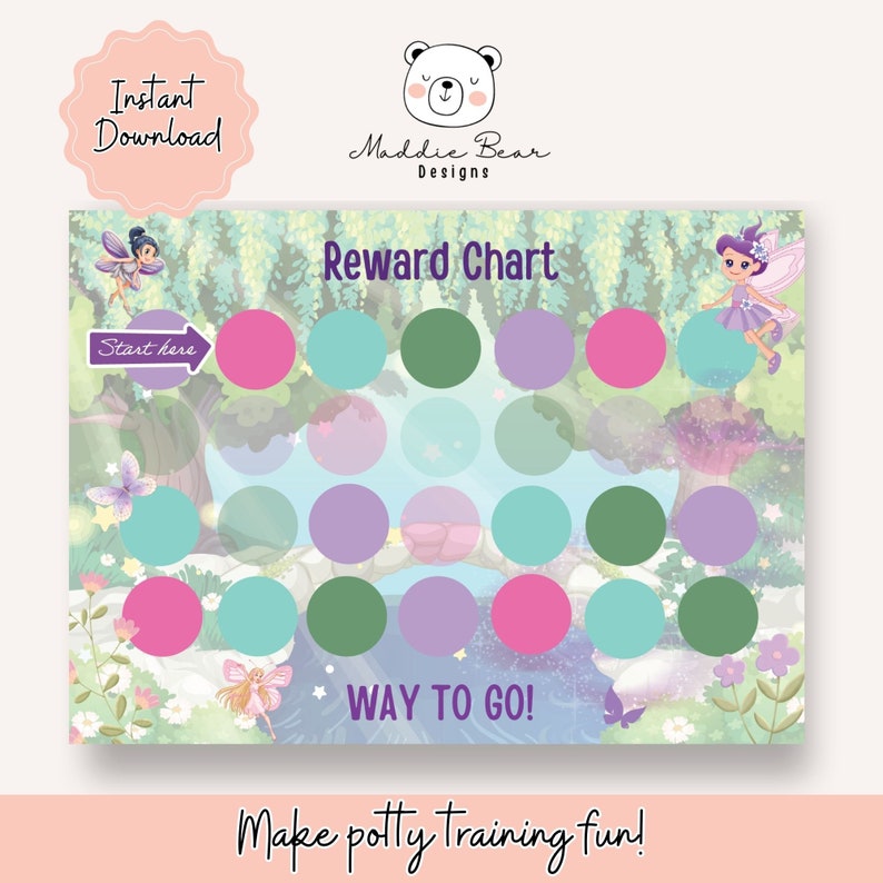 Fairy Printable Reward Chart | Instant Download | Sticker Chart | Chore ...