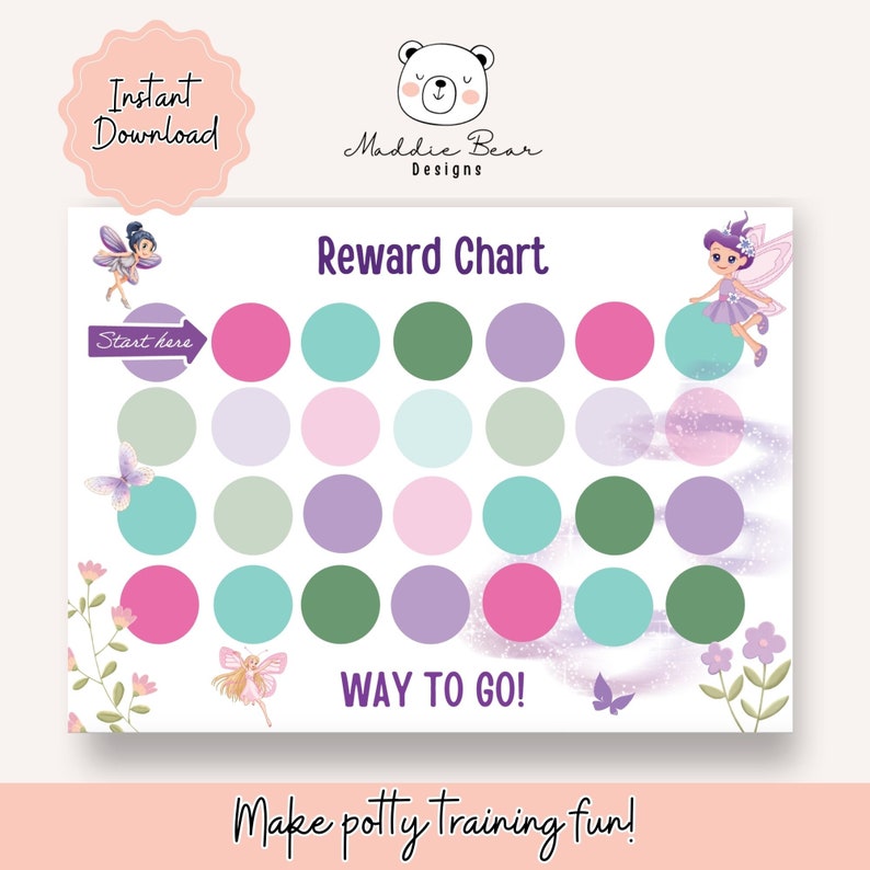 Fairy Printable Reward Chart | Instant Download | Sticker Chart | Chore ...