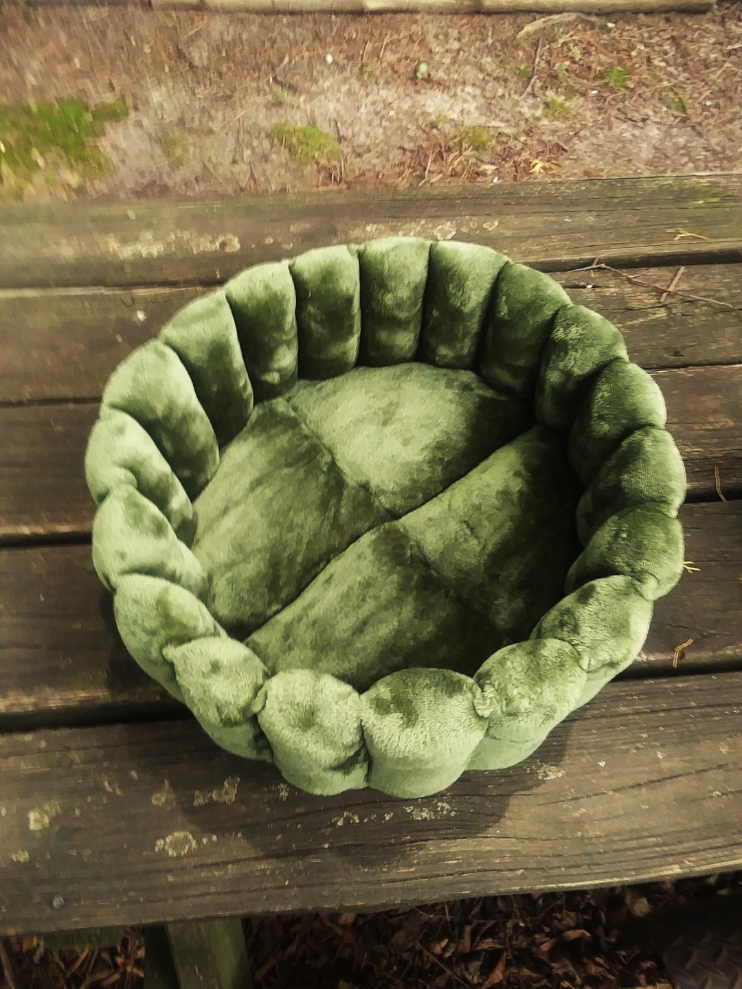 Green Deep Pet Bed With a Fleece Bottom - Etsy