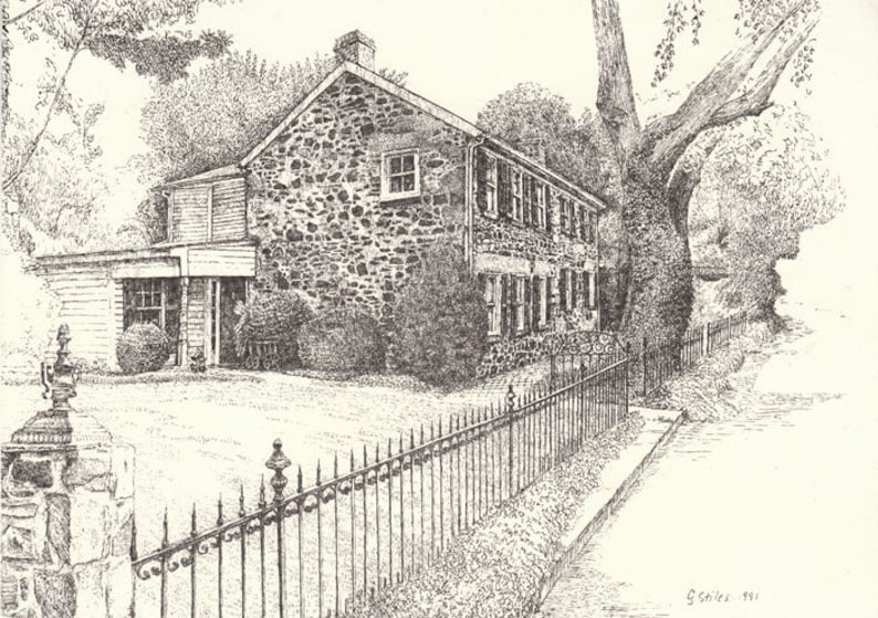 House Portrait, Custom Pen & Ink Drawing of Your Home or Business - Etsy
