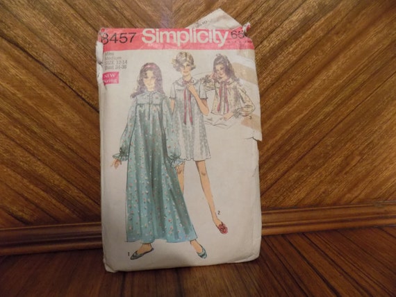 Vintage 1969 Simplicity 8457 Nightgown Bed Jacket Pattern Size | Etsy