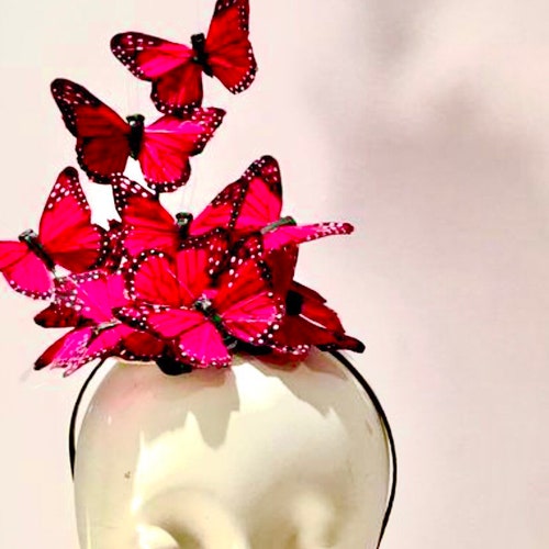 Light Pink Butterfly Fascinator Butterfly Hat Tea Party Hat - Etsy