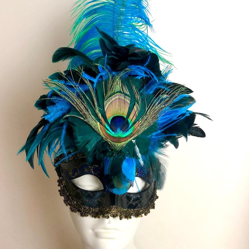 Blue Masquerade Mask - Etsy