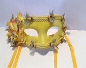 Items similar to Yellow Masquerade Mask- Bee costume -Bumble Bee Mask ...