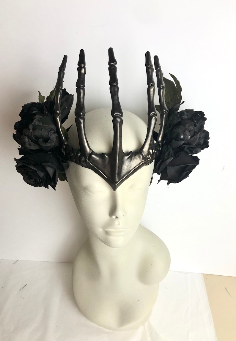 Evil Crown- Bones Crown With Flowers - Etsy