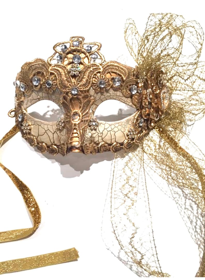 Gold Masquarade Mask Mardi Gras Halloween | Etsy