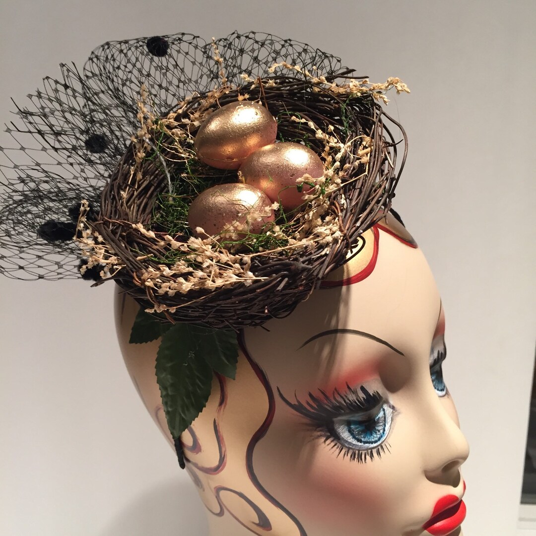 Gold Fascinator- Bird Nest Headband - Etsy