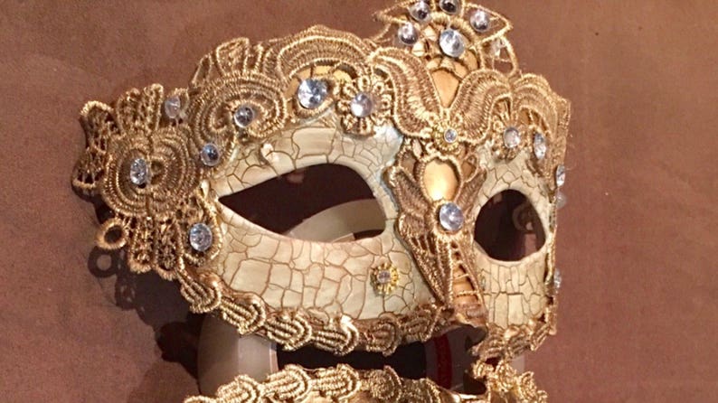 Gold Masquarade Mask Mardi Gras Halloween | Etsy