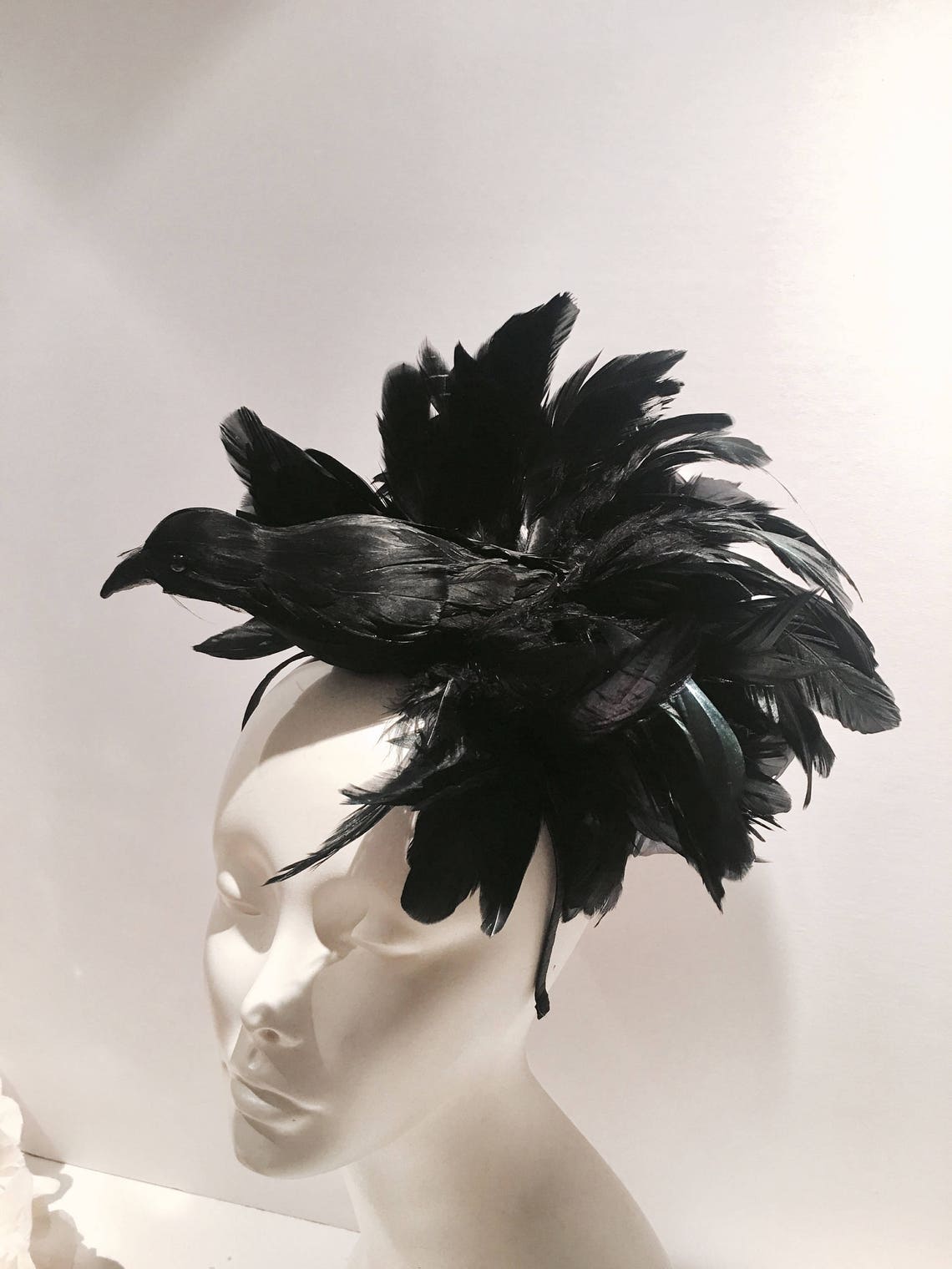 Black Fascinator for All Occasions Bird Hat Costume | Etsy