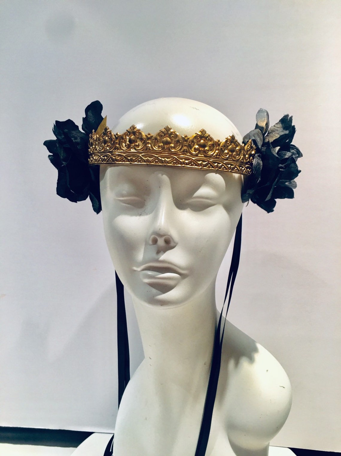 Gold Crown Renaissance Headpiece music Festival - Etsy