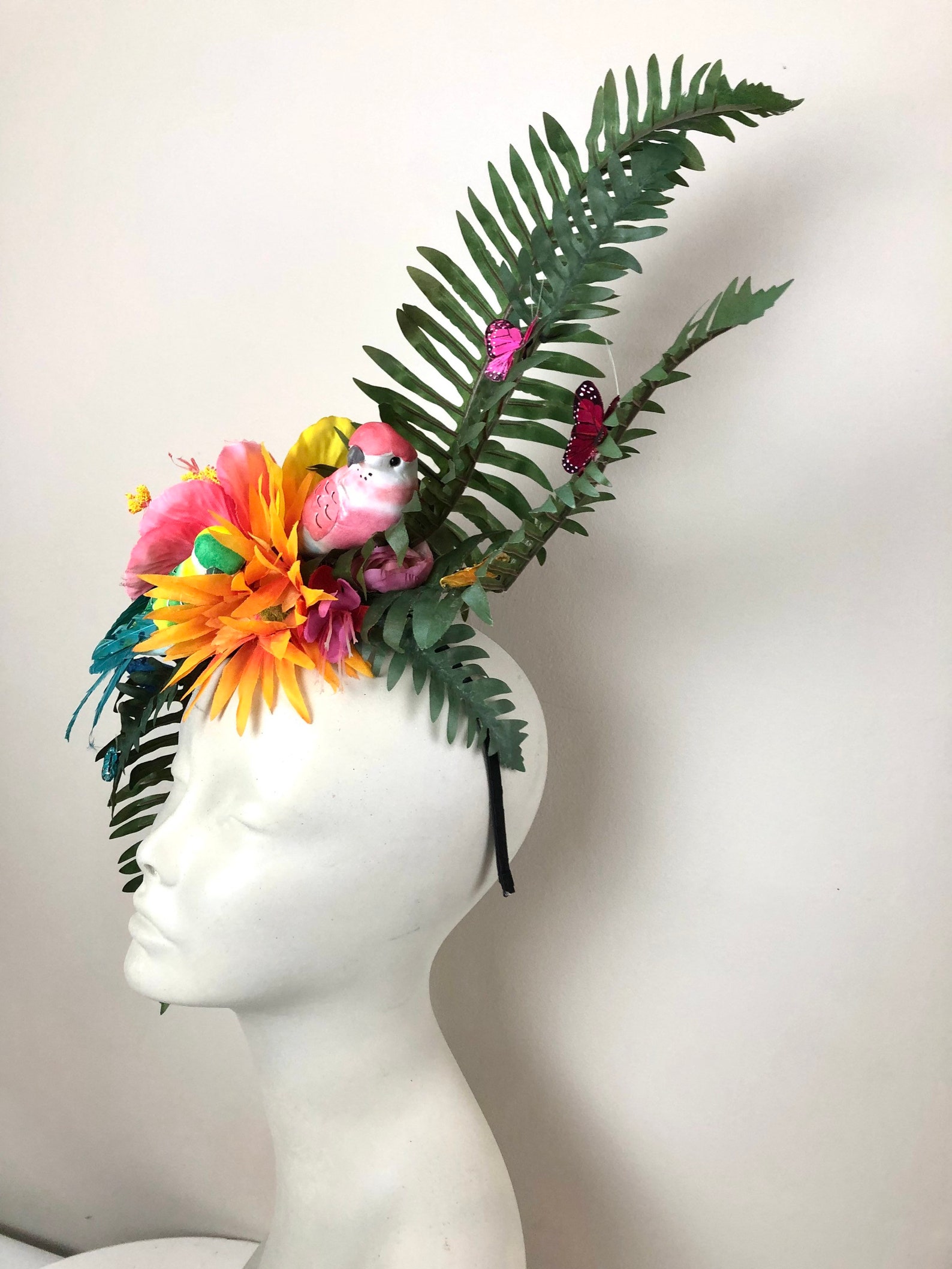 Tropical Headpiece- Bird Fascinator - Derby Headdress - Etsy