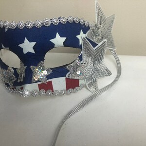 Star Masquerade Mask- USA Mask- Mardi Gras- Red, White and Blue. - Etsy