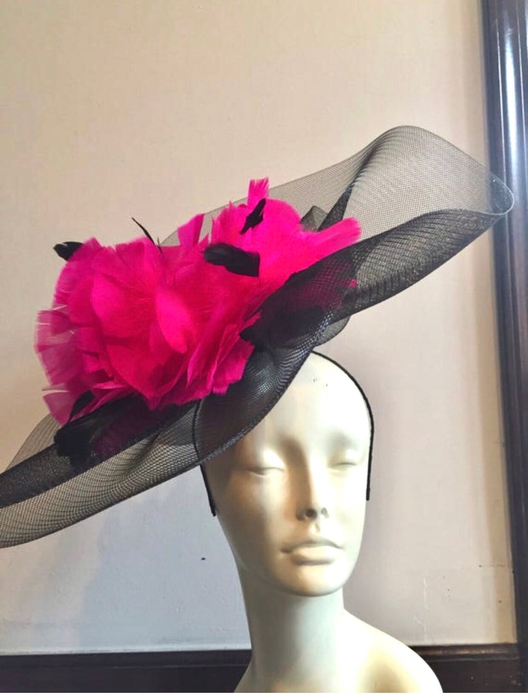 Fuchsia Hat- Hot Pink Fascinator- Ladies Luncheon - Etsy