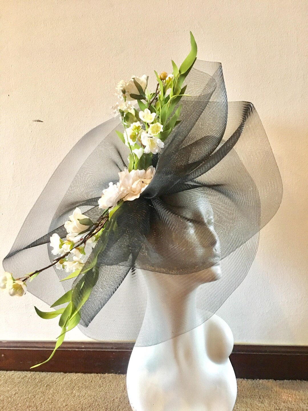 Large Flower Hats- Wedding- Floral Fascinators- Derby - Etsy