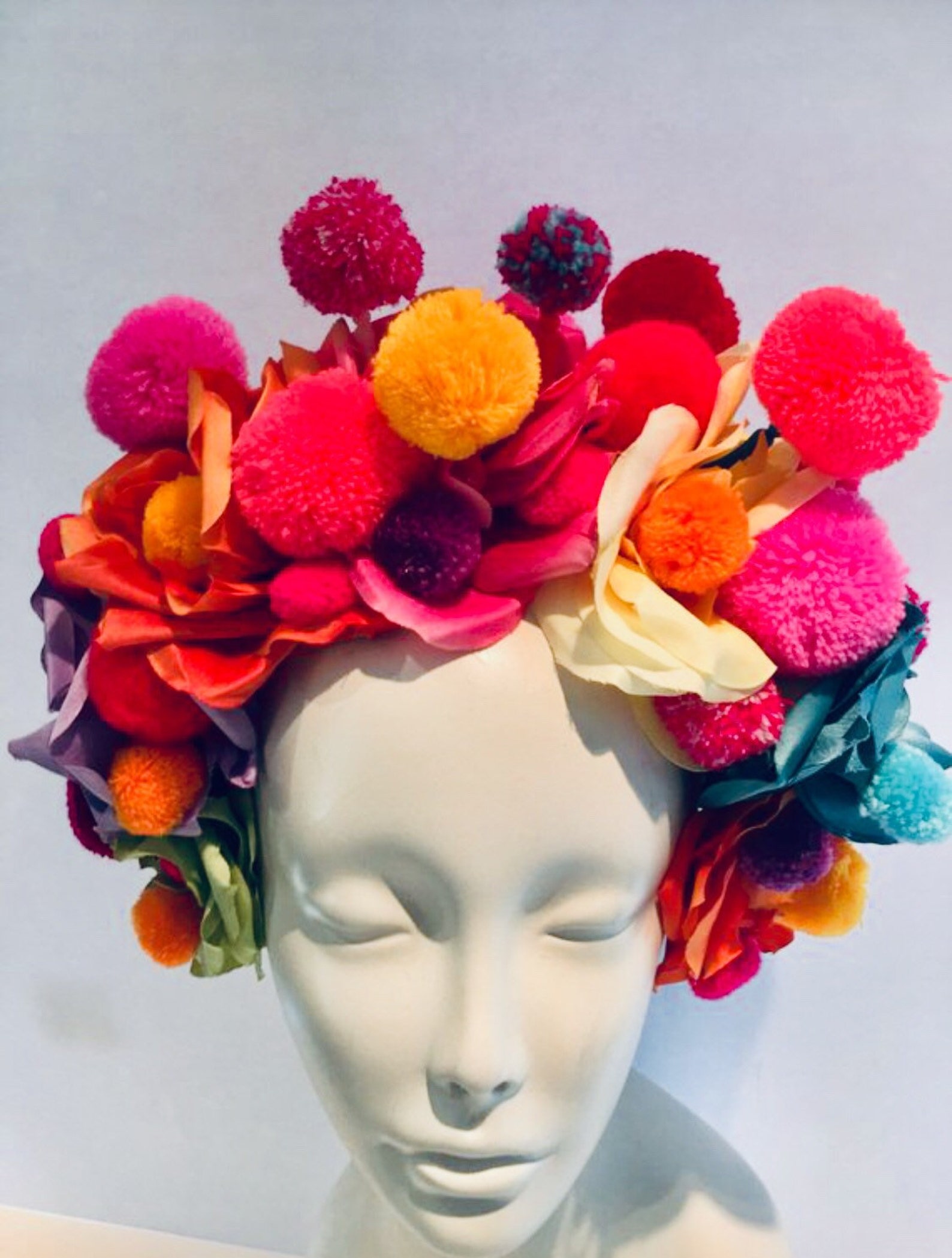 Pink Headdress Pom Pom Headpiece - Etsy