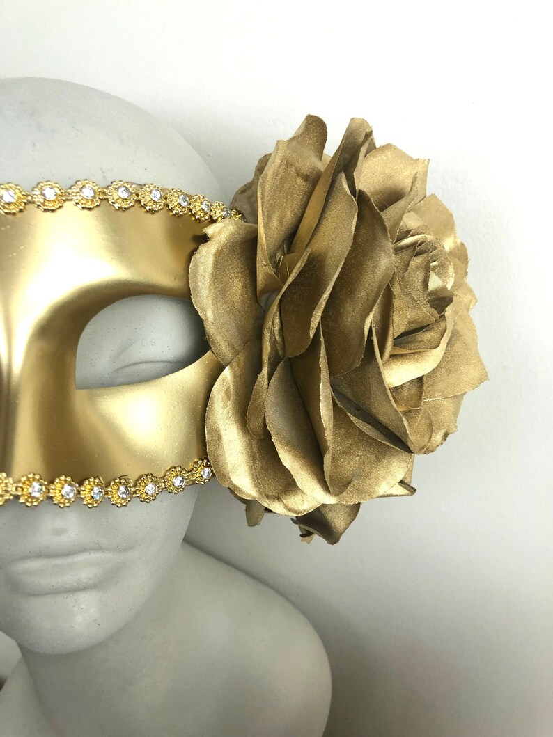 Gold Flower Masquerade Mask: Costume Ball Mask - Etsy