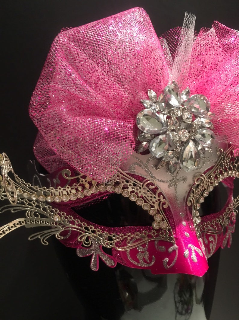 Hot pink Mask Womens Masquerade mask | Etsy